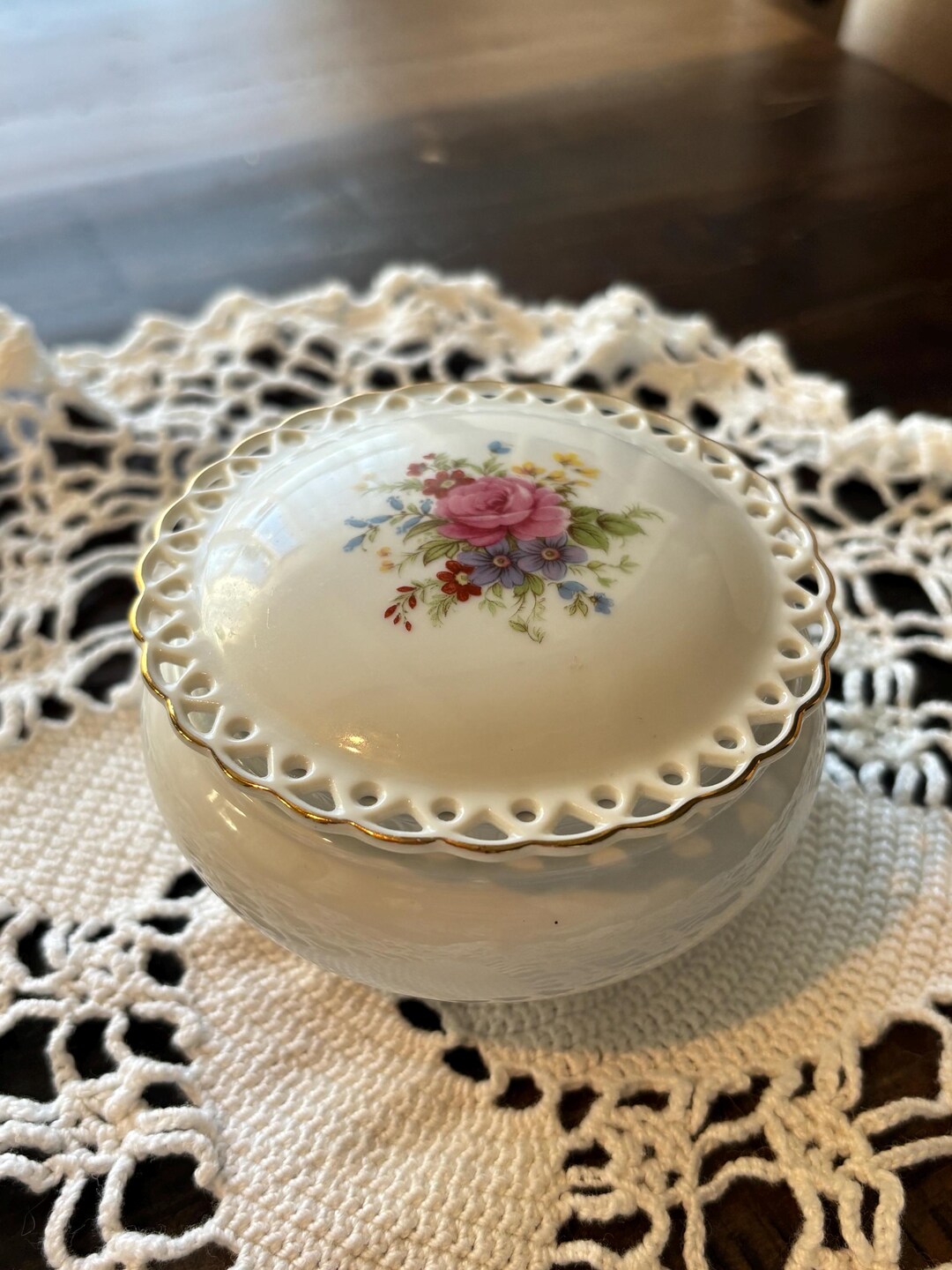 Delicate Porcelain Winrose Collection Trinket Box - Etsy