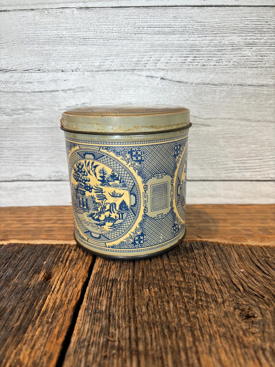 Vintage Blue Willow Australian Tea Tin - Etsy