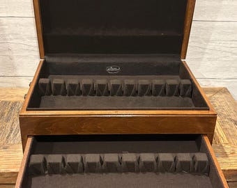 Vintage Mahogany Wood Flatware Silverware Chest, Wooden Silver Saver ...