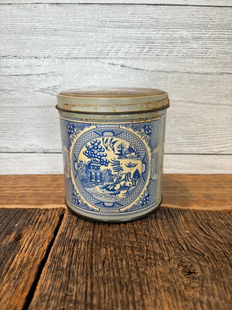 Vintage Blue Willow Australian Tea Tin - Etsy