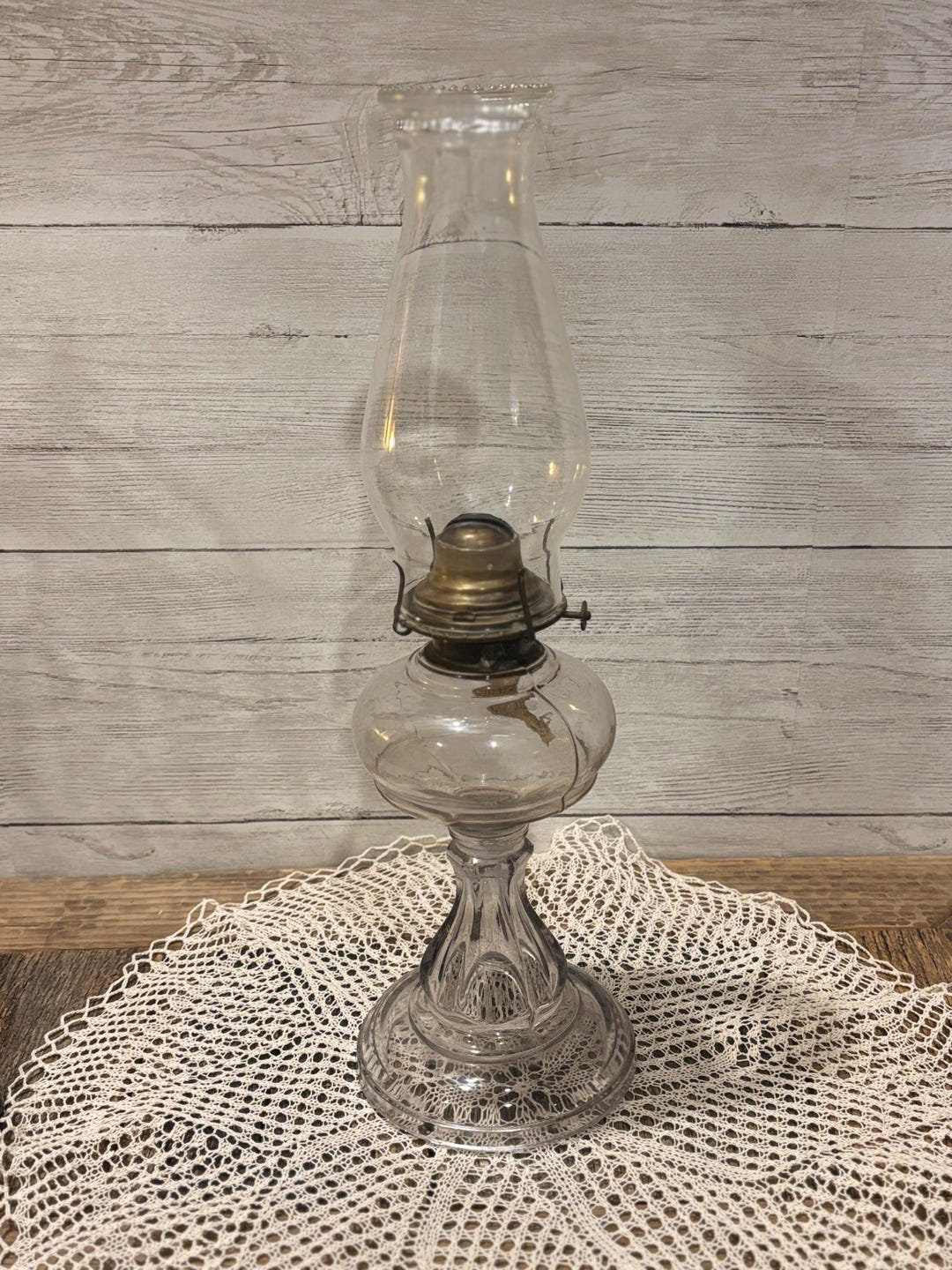 1880s Antique Glass and Brass Oil Lamp - Etsy