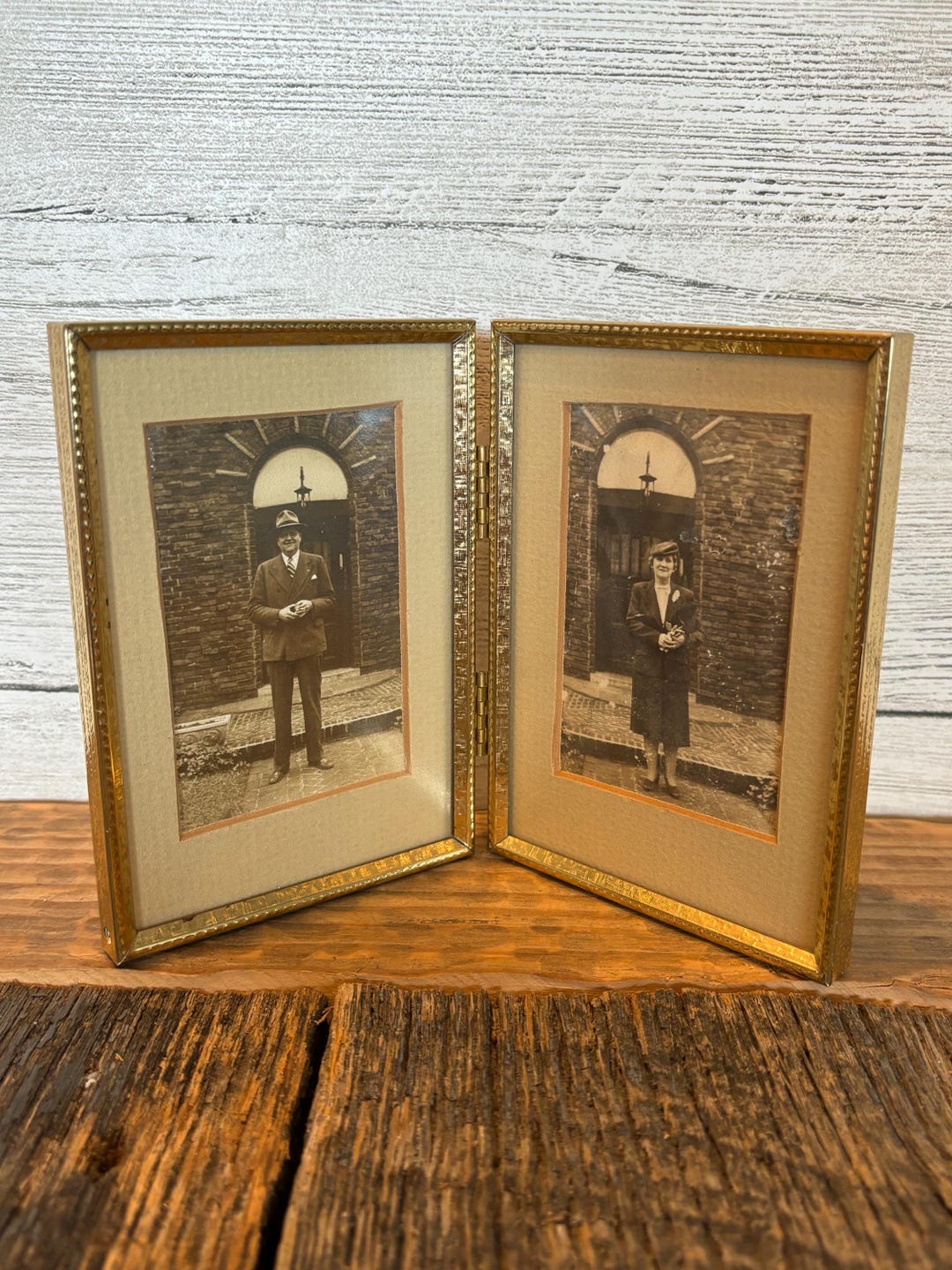 Vintage Hinged Gold Picture Frame With Vintage Photos - Etsy