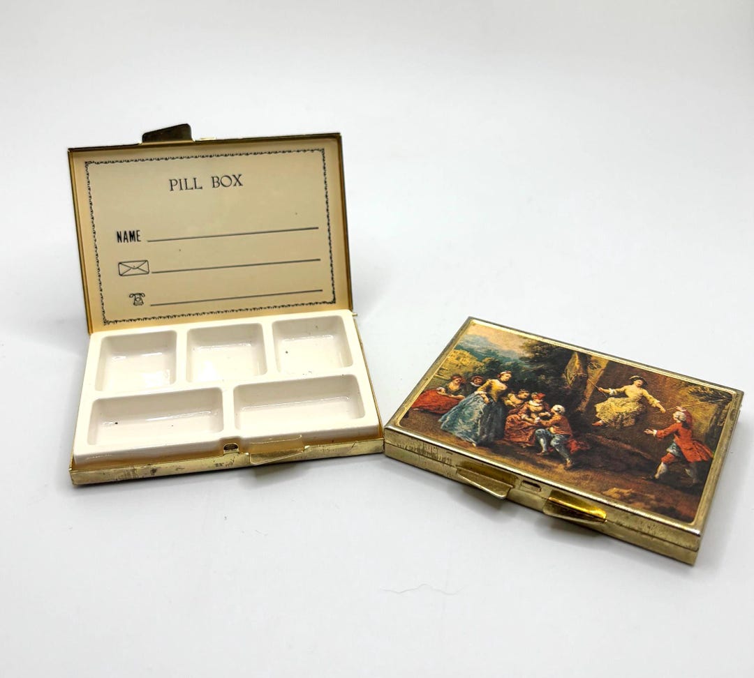 Pair of Vintage Decorative Pill Boxes With Victorian Scenes - Etsy