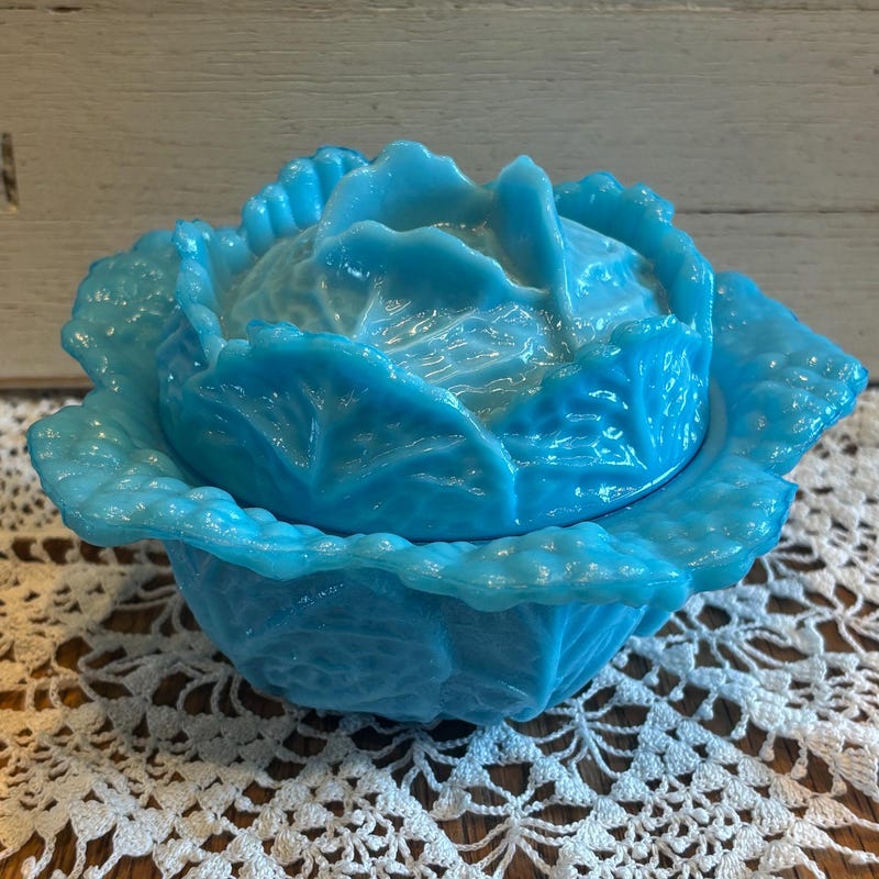 Blue Milk Glass - Etsy