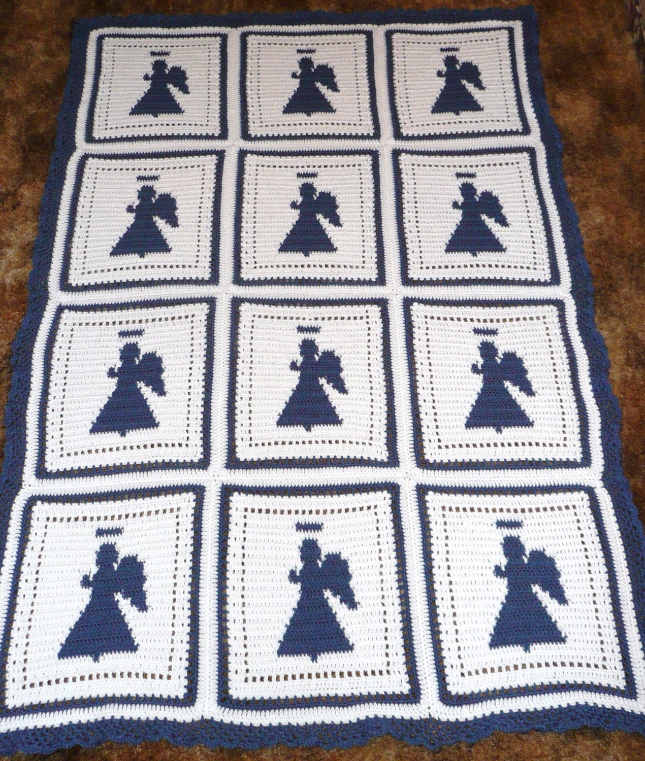 Angel Angel Angel Angel Angel Angels Crocheted Afghan Throw - Etsy