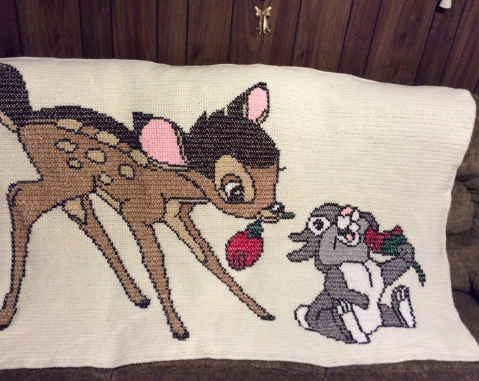 Bambi and Thumper Disneys Crochet Afghan Blanket Throw - Etsy