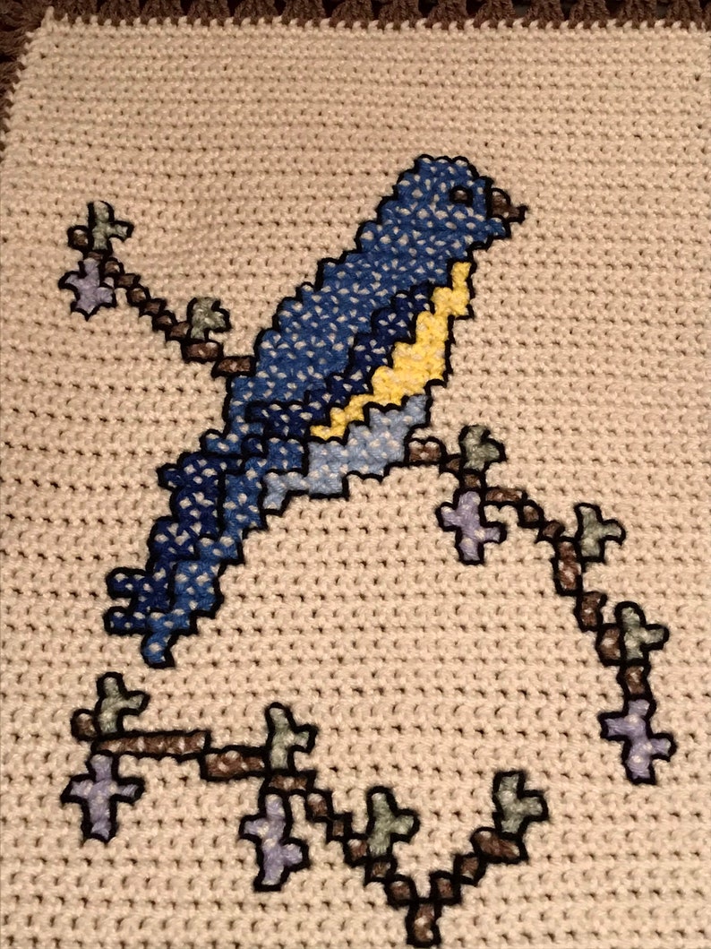 Birds Birds Birds - Crochet Afghan Blanket Throw - Beautiful Afghan ...