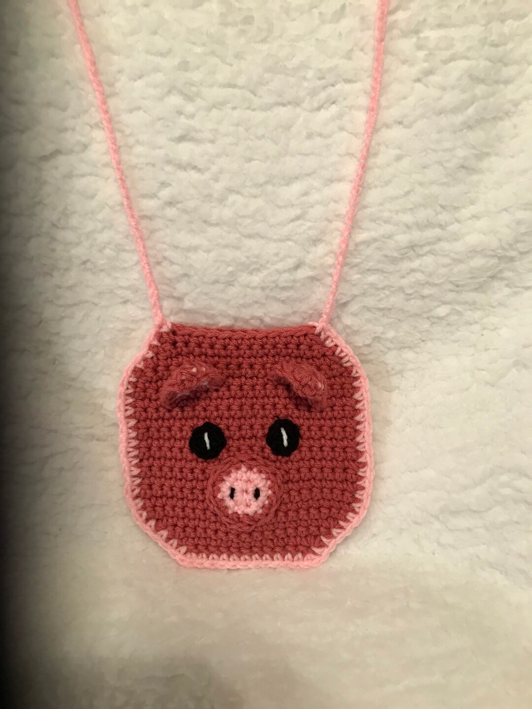 Crochet Pig Purse ~~~~ so Precious ~~~~ Piggy Purse ~~~ Dark Pink Pig ...