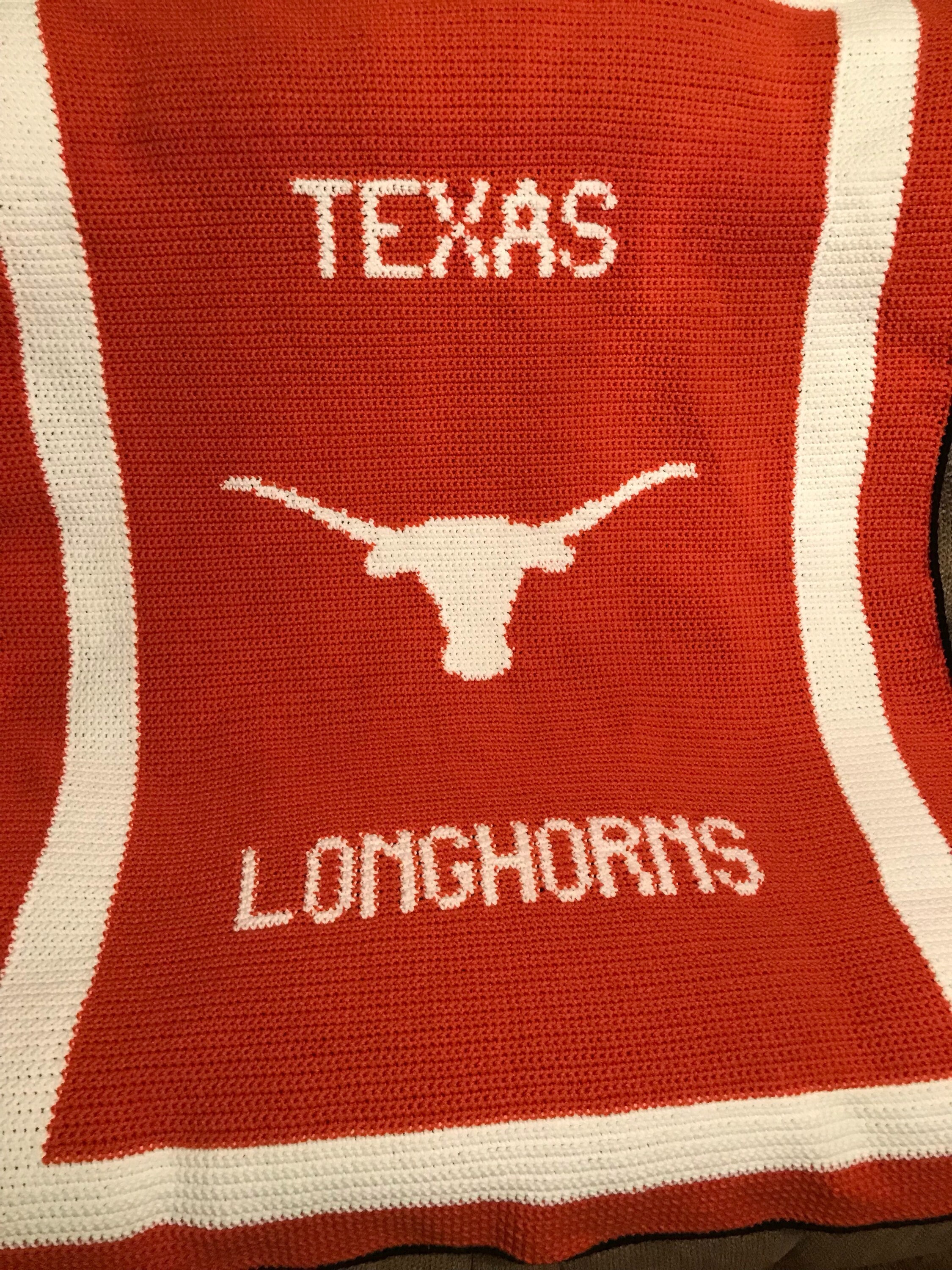 Texas Longhorns Texas Longhorns Crochet Blanket Throw ~~ Great for ...