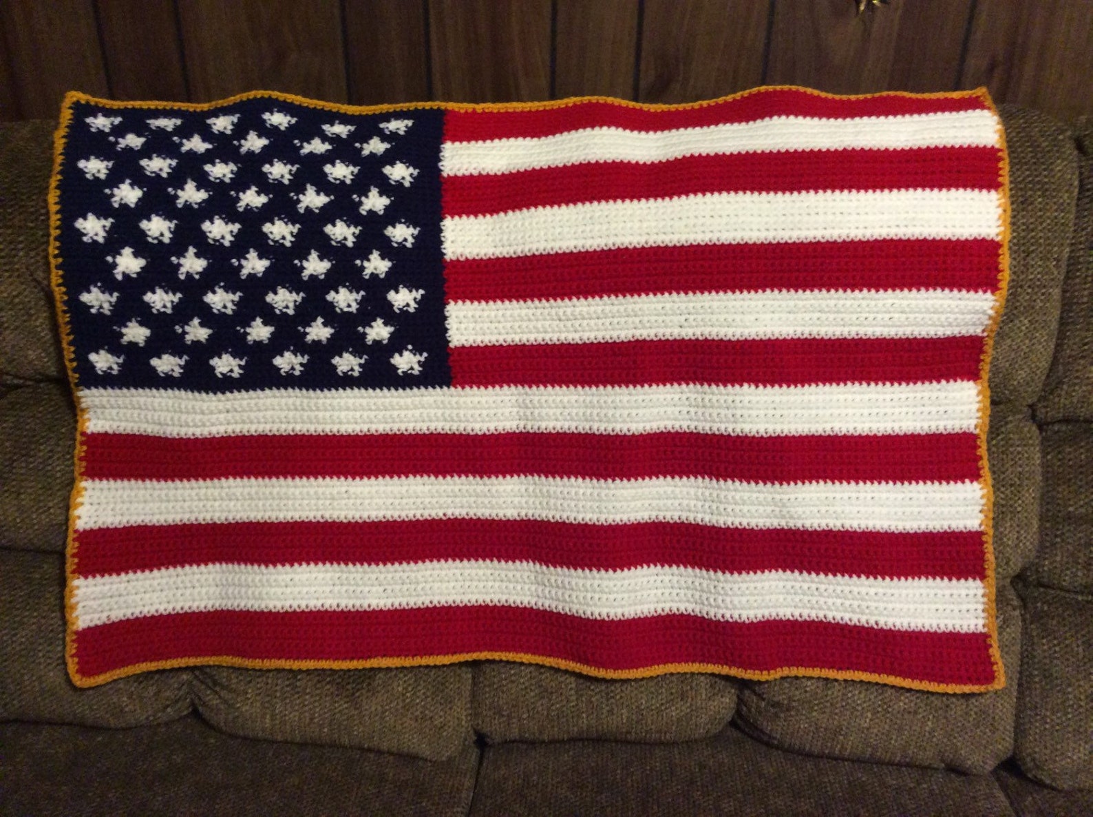 United States of America - Very Patriotic Flag - Crochet Afghan Blanket ...