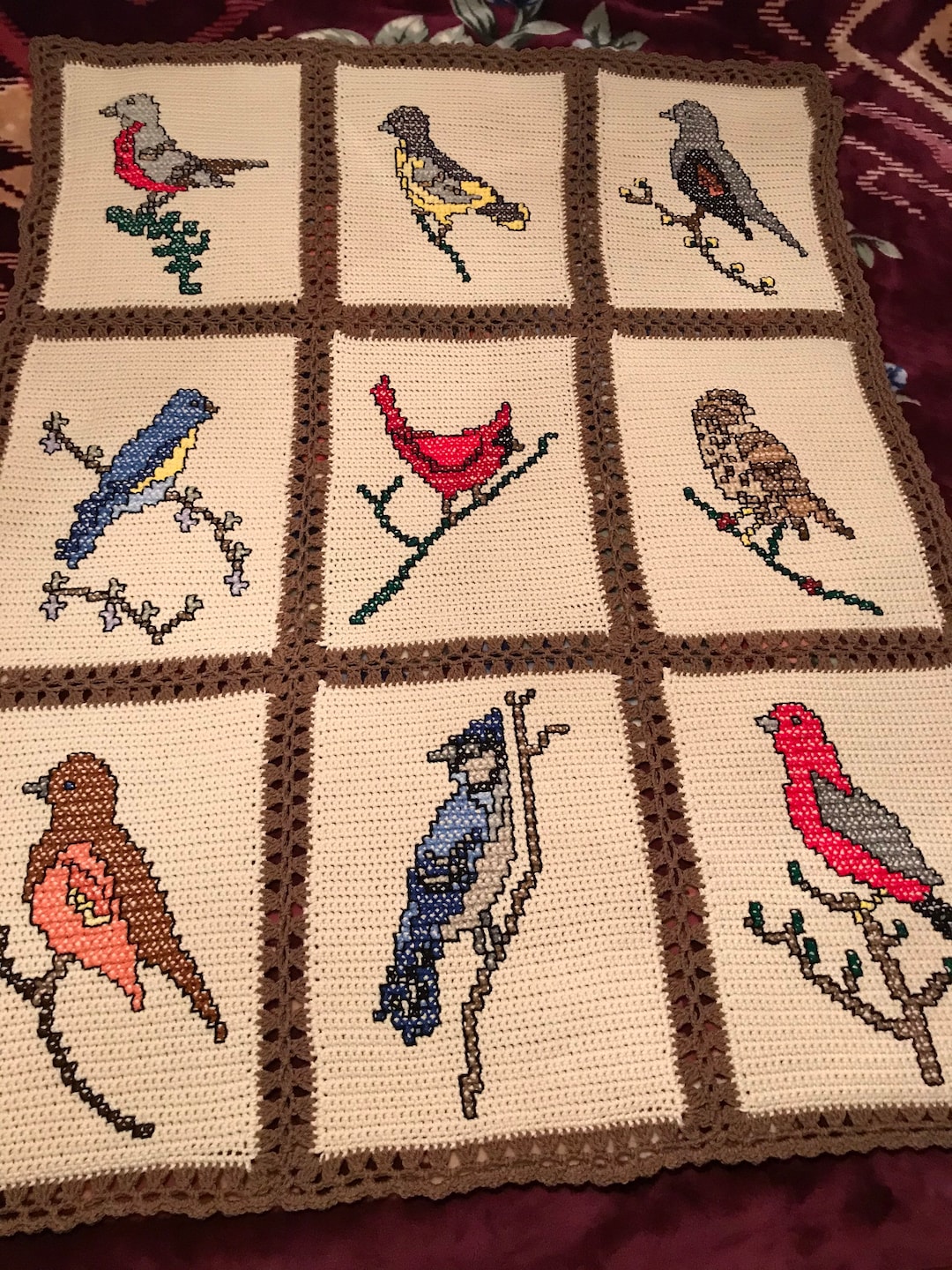 Birds Birds Birds - Crochet Afghan Blanket Throw - Beautiful Afghan ...