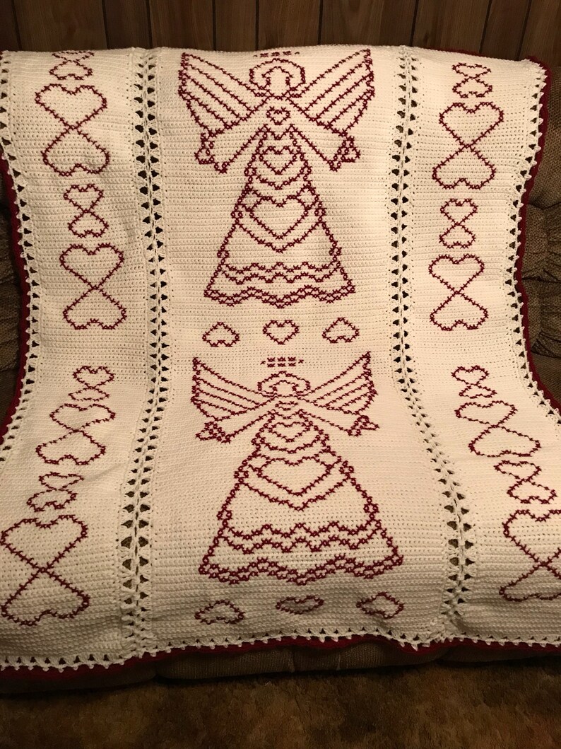 Angel Angel Angels Crochet Afghan Blanket Throw - Etsy