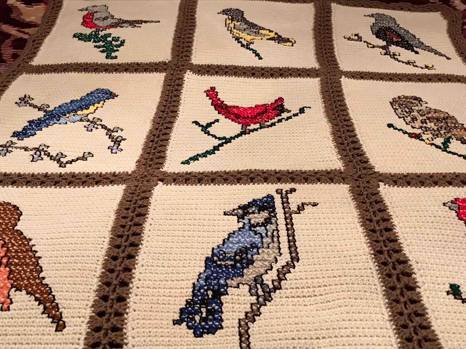 Birds Birds Birds - Crochet Afghan Blanket Throw - Beautiful Afghan ...