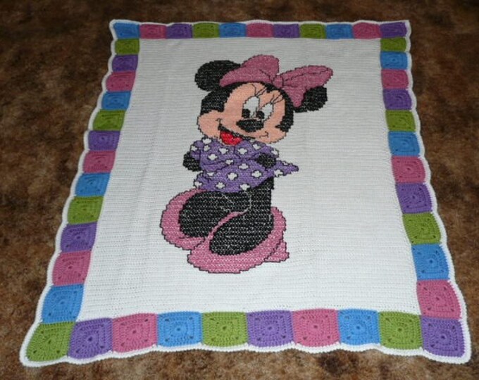 Disneys Minnie Mouse Crochet Afghan Blanket Throw - Beautiful Colors ...