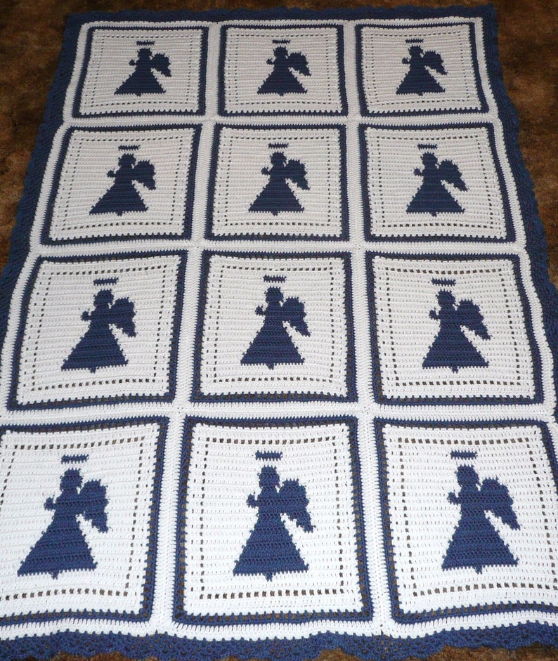 Angel Angel Angel Angel Angel Angels Crocheted Afghan Throw - Etsy