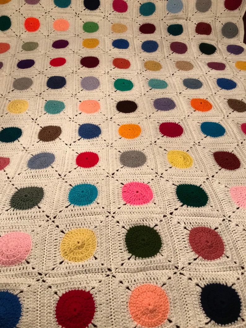 Patchwork Quilted Circles Crochet Afghan Blanket Throw off - Etsy
