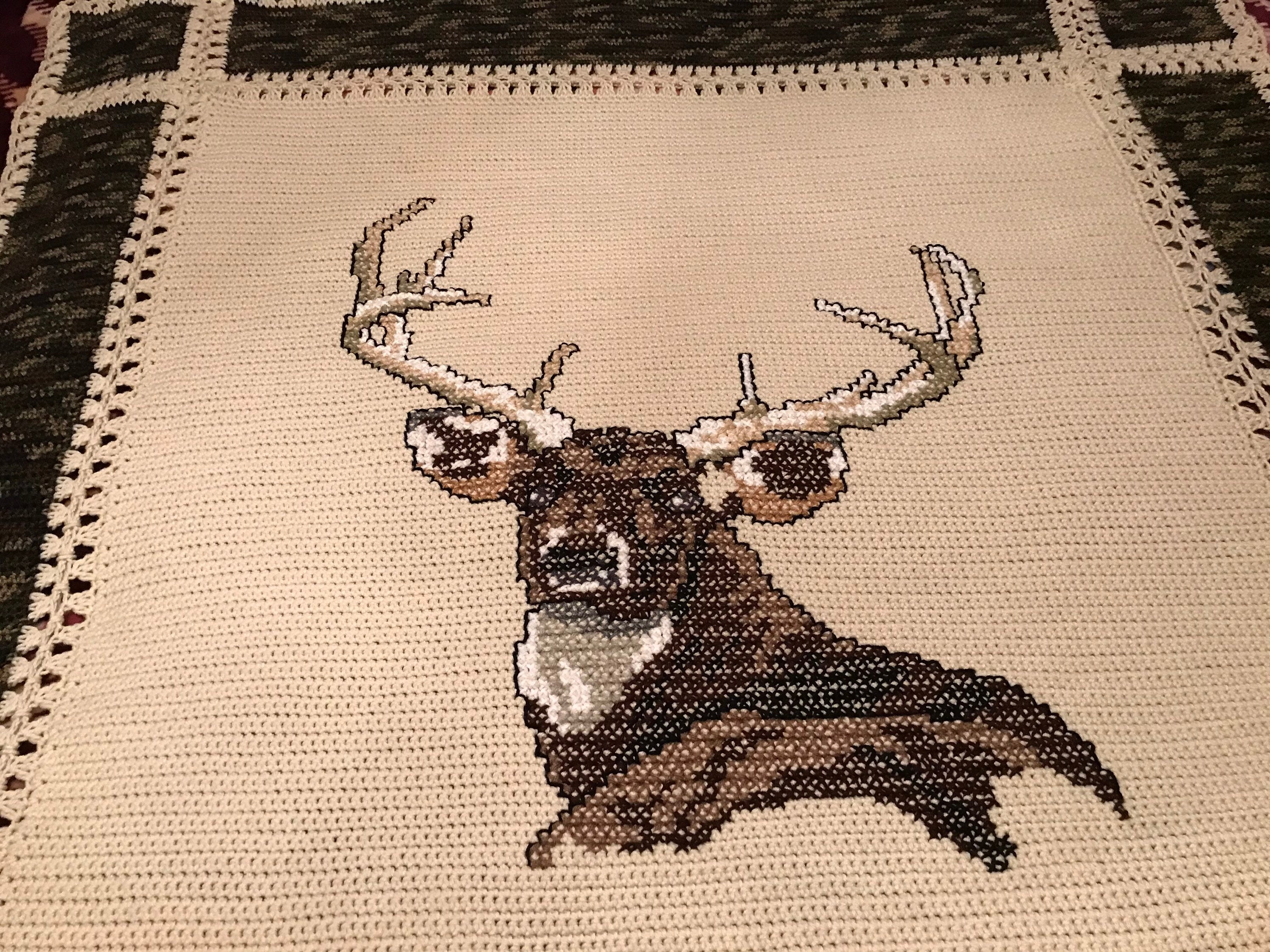 Deer - Mighty Stag Deer - Gorgeous - Crochet Afghan Blanket Throw - Etsy