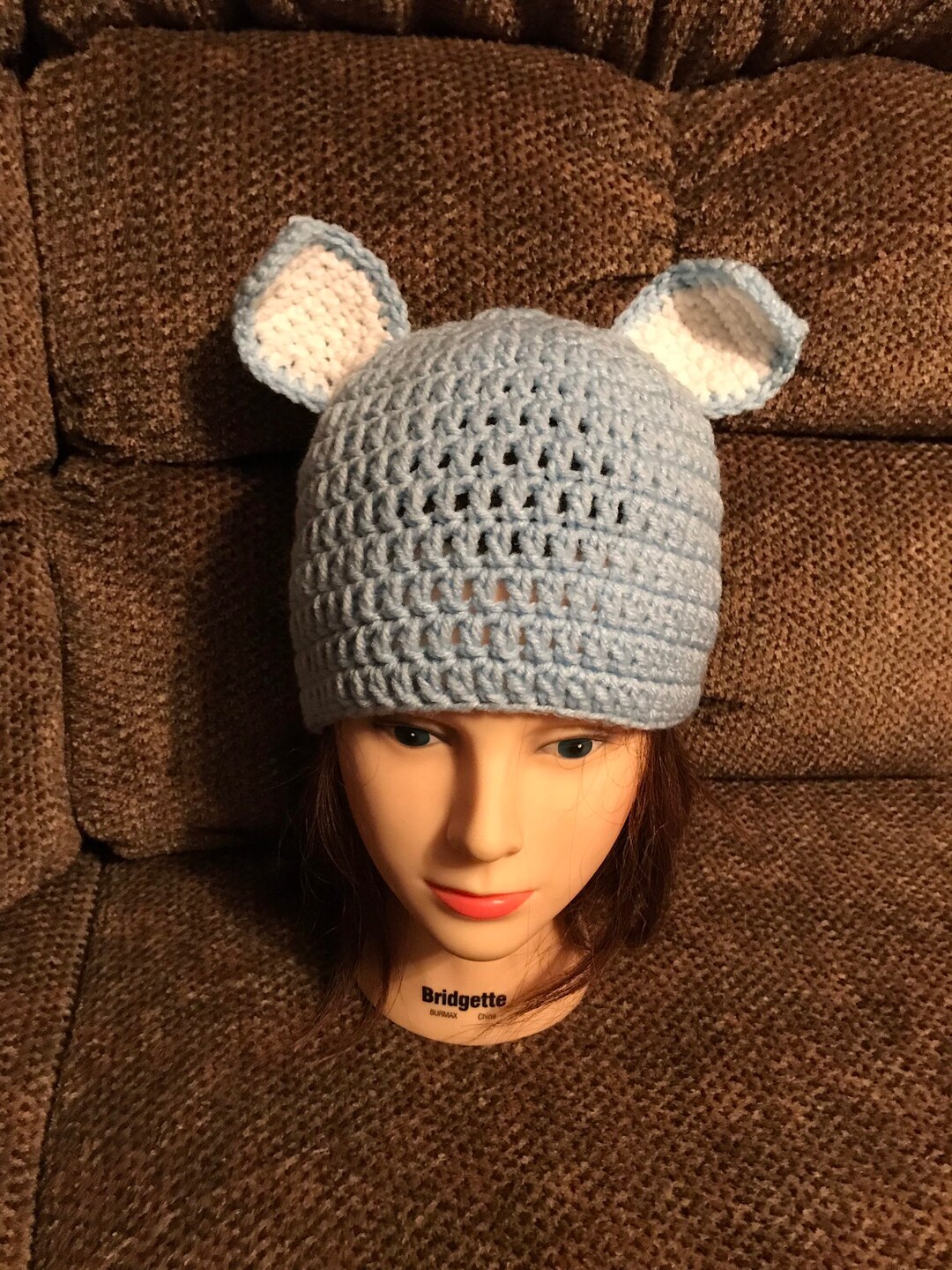 Blue Easter Bunny Winter Hat Beanie Crochet Hat - Etsy