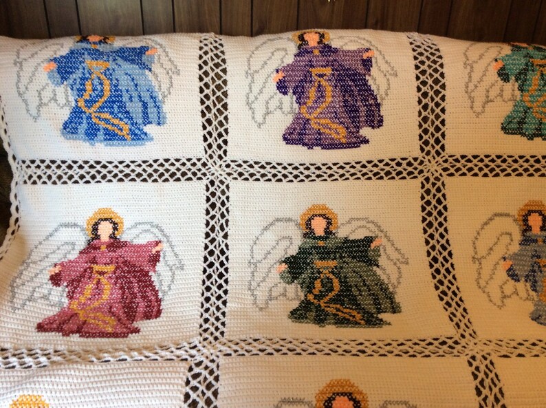 Heavenly Angels Crocheted Afghan Afghans Throw -extremely Beautiful ...