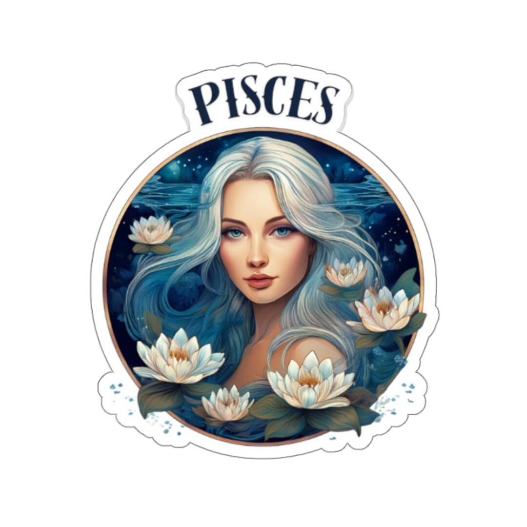 Zodiac Pisces Flower, Die-cut Stickers, Glossy or Holographic Sticker ...
