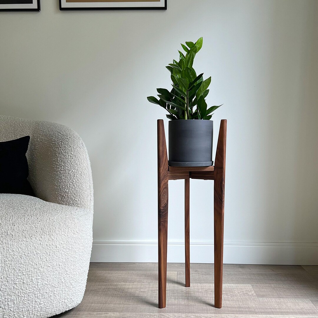 28'' Tall Walnut Plant Stand | Handmade in Canada | Indoor Plant Holder ...