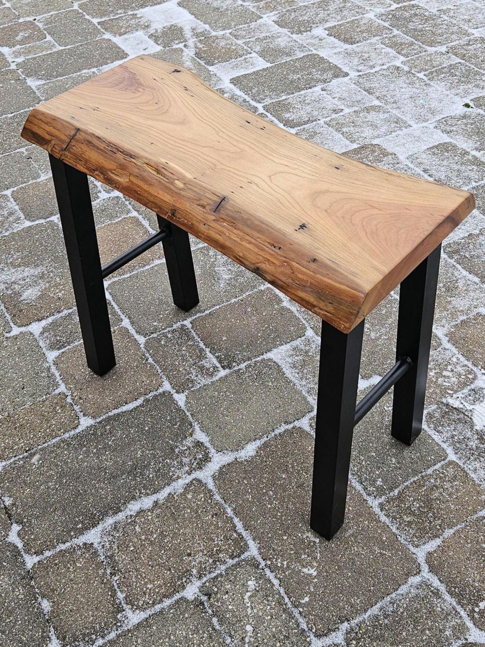 Cherry Live Edge Wooden Bench - Etsy
