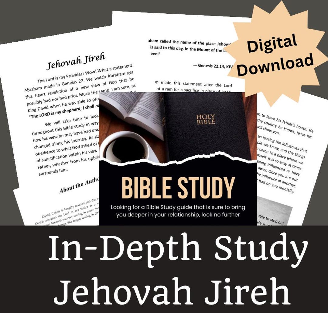 Jehovah Jireh Bible Study Guide, Christian Devotional (digital Download ...