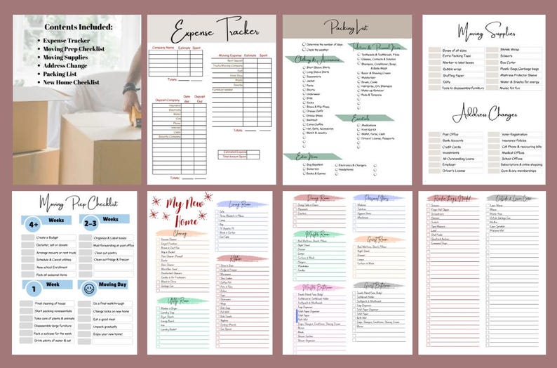 Expense Tracker, New Home Checklist, Moving List and More - Etsy