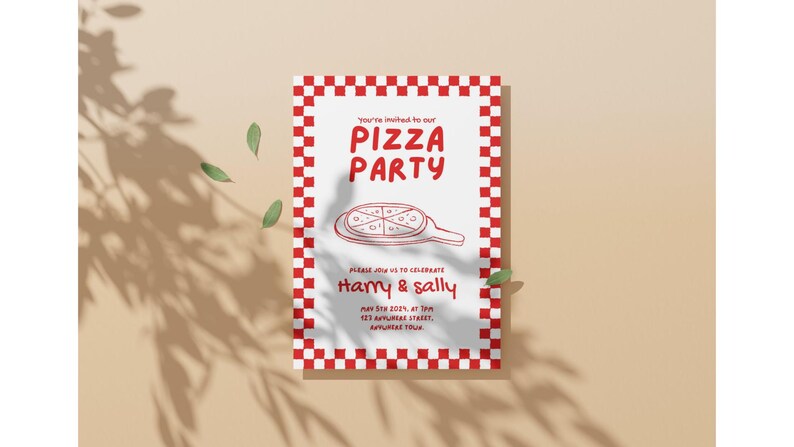 Pizza Party Invite, Pizza Party Rehearsal Dinner, Italian Dinner Party ...
