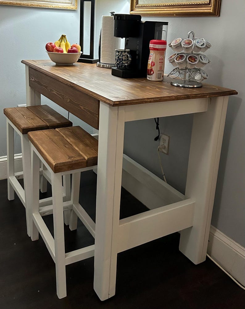Kitchen Island/ Table With Nesting Stools - Etsy