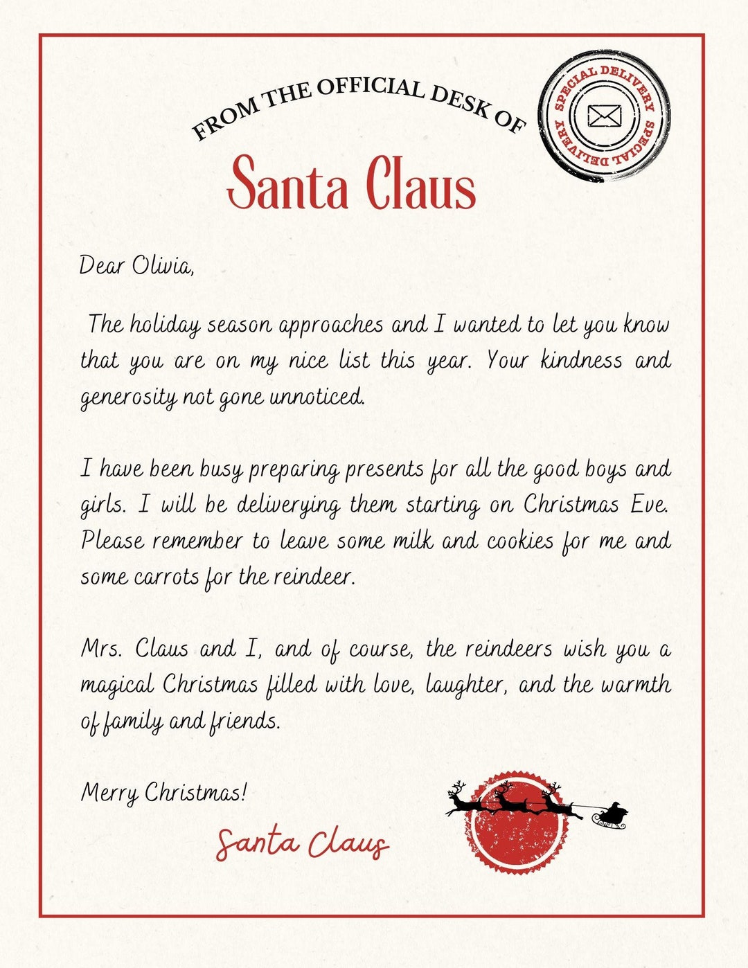Personalized Letter From Santa – Official Desk of Santa (digital ...