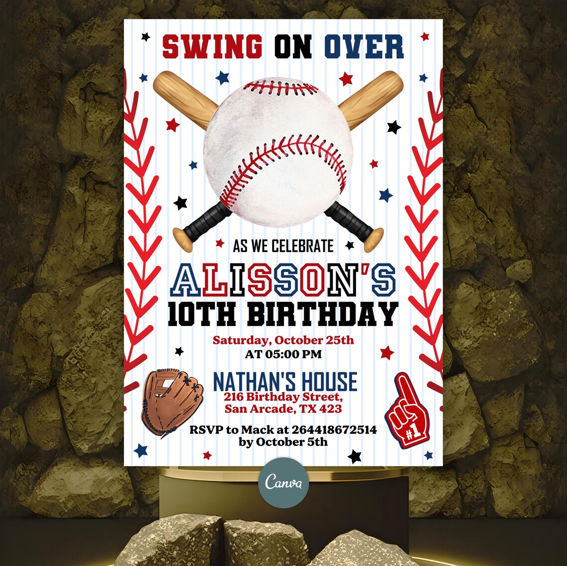 Baseball Birthday Invitation, Baseball Party Invitation, Sports ...