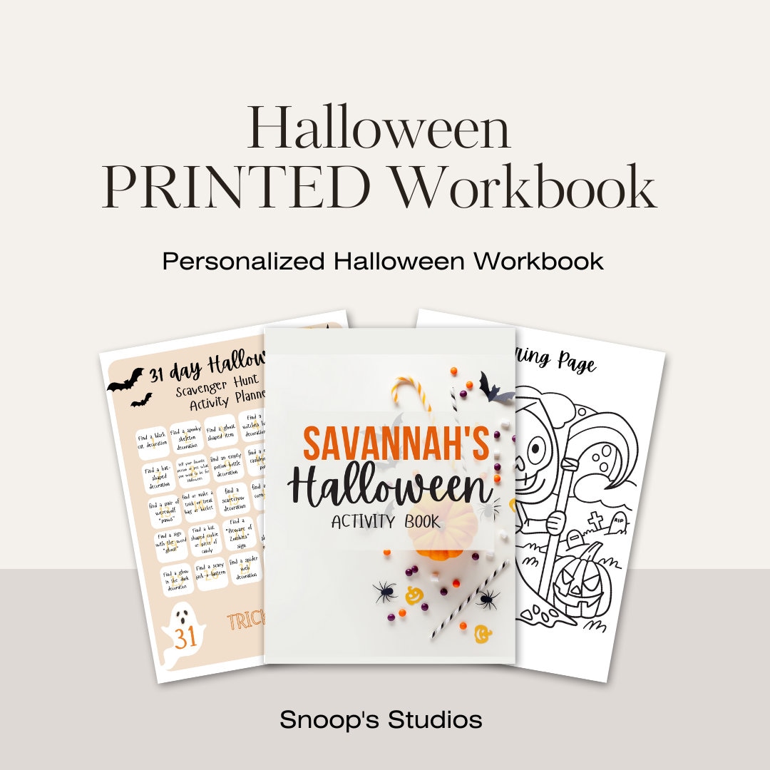 Spooky Customized Halloween Workbook: 10 Pages of Creativity and ...