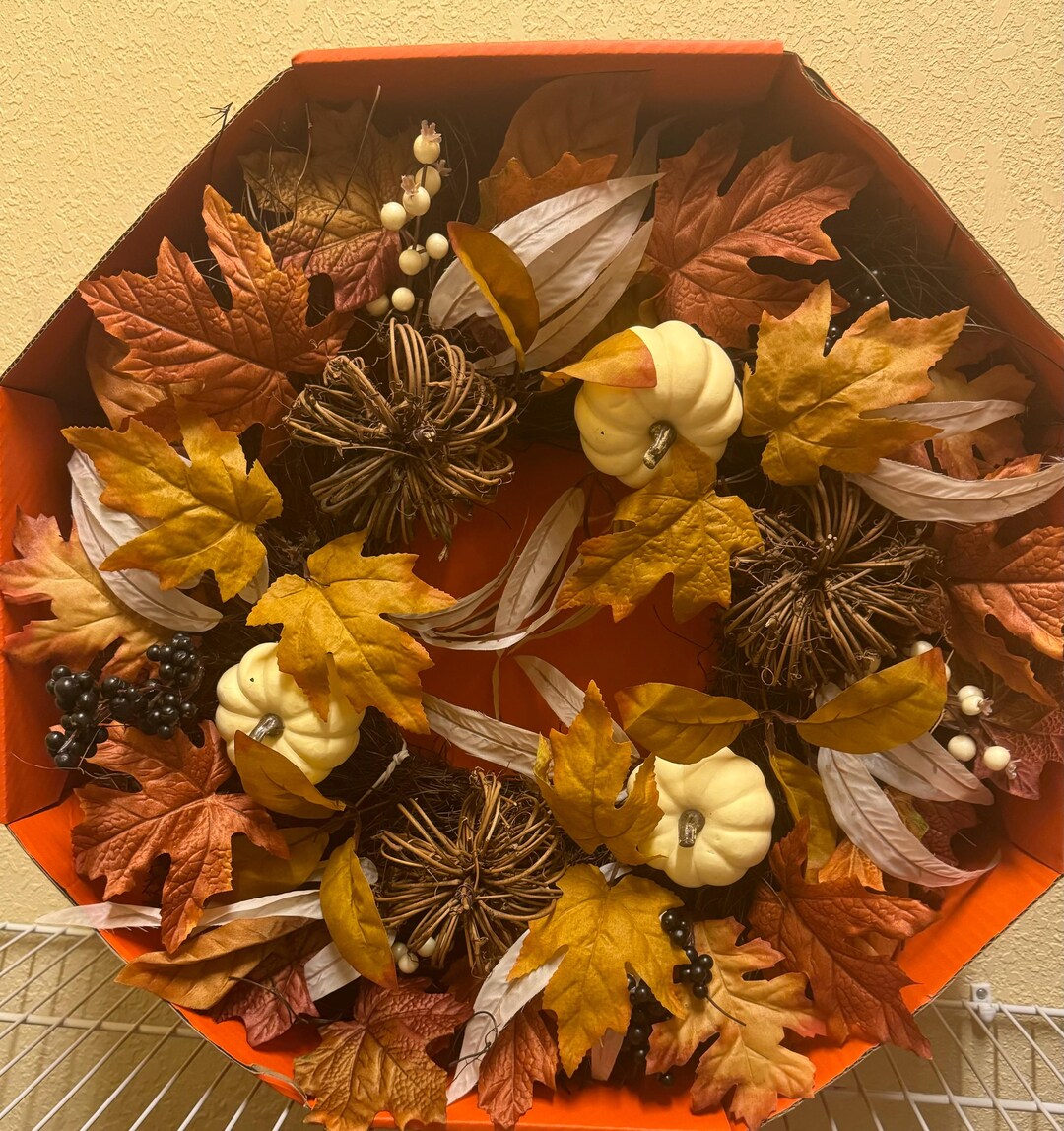 Pumpkin Thanksgiving Wreath: Country Autumn Decor - Etsy
