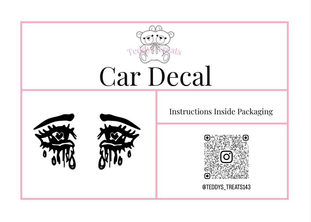 Anime Girl Eyes Crying Decal, Car Accessories, Vinyl Decal, Window ...