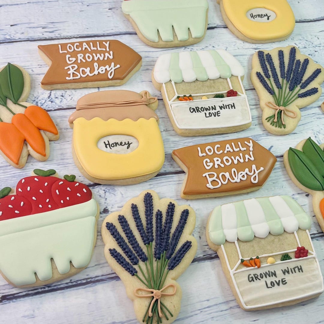 Locally Grown Theme Cookies - Etsy