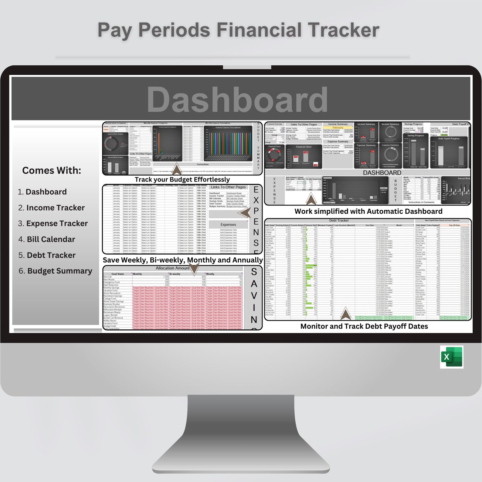 Automated Budget Visual Finance Tracker, Personal Finance Tracker, Debt ...