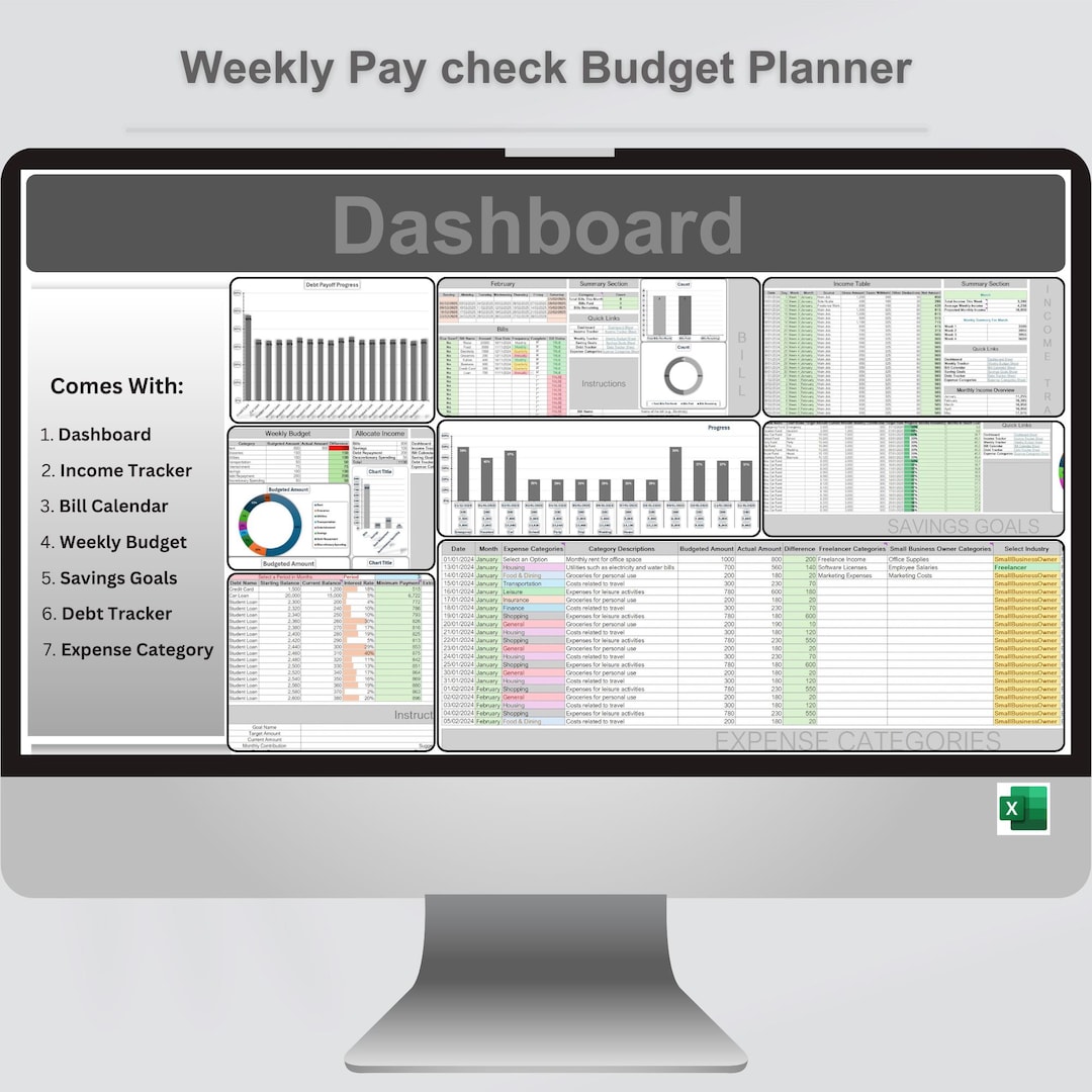 Automated Bill Payment Weekly Budget Template, Variable Income Paycheck ...
