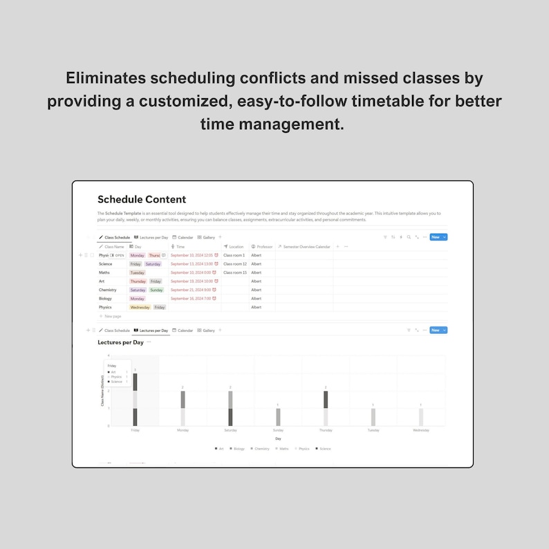Semester Overview Notion Template, Class Organizer Digital Planner ...