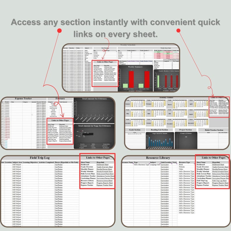 Comprehensive All-in-one Digital Home-school Planner Bundle ...