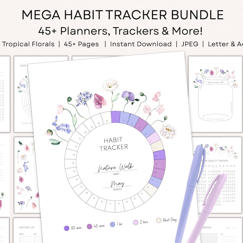 Habit Tracker Coloring - Etsy