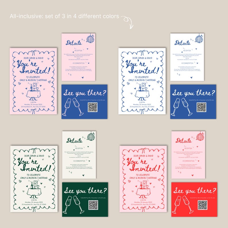 Handwritten Wedding Invite Template Handdrawn Wedding Invite Funky ...