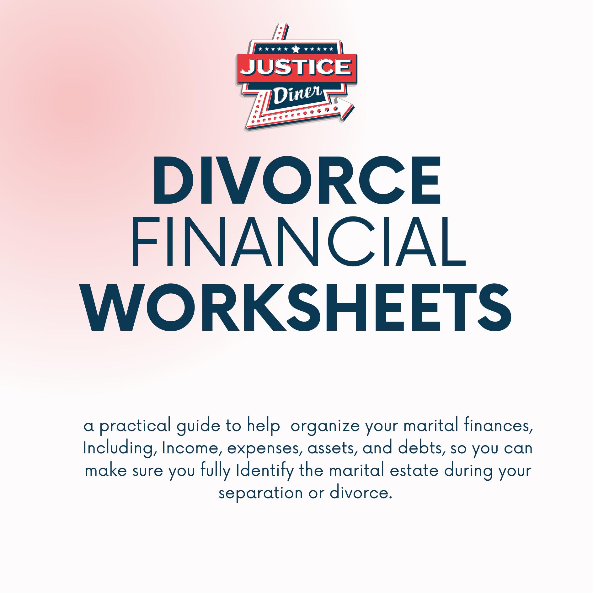 Divorce Financial Worksheets: Marital Asset & Debt Checklist (PDF) - Etsy