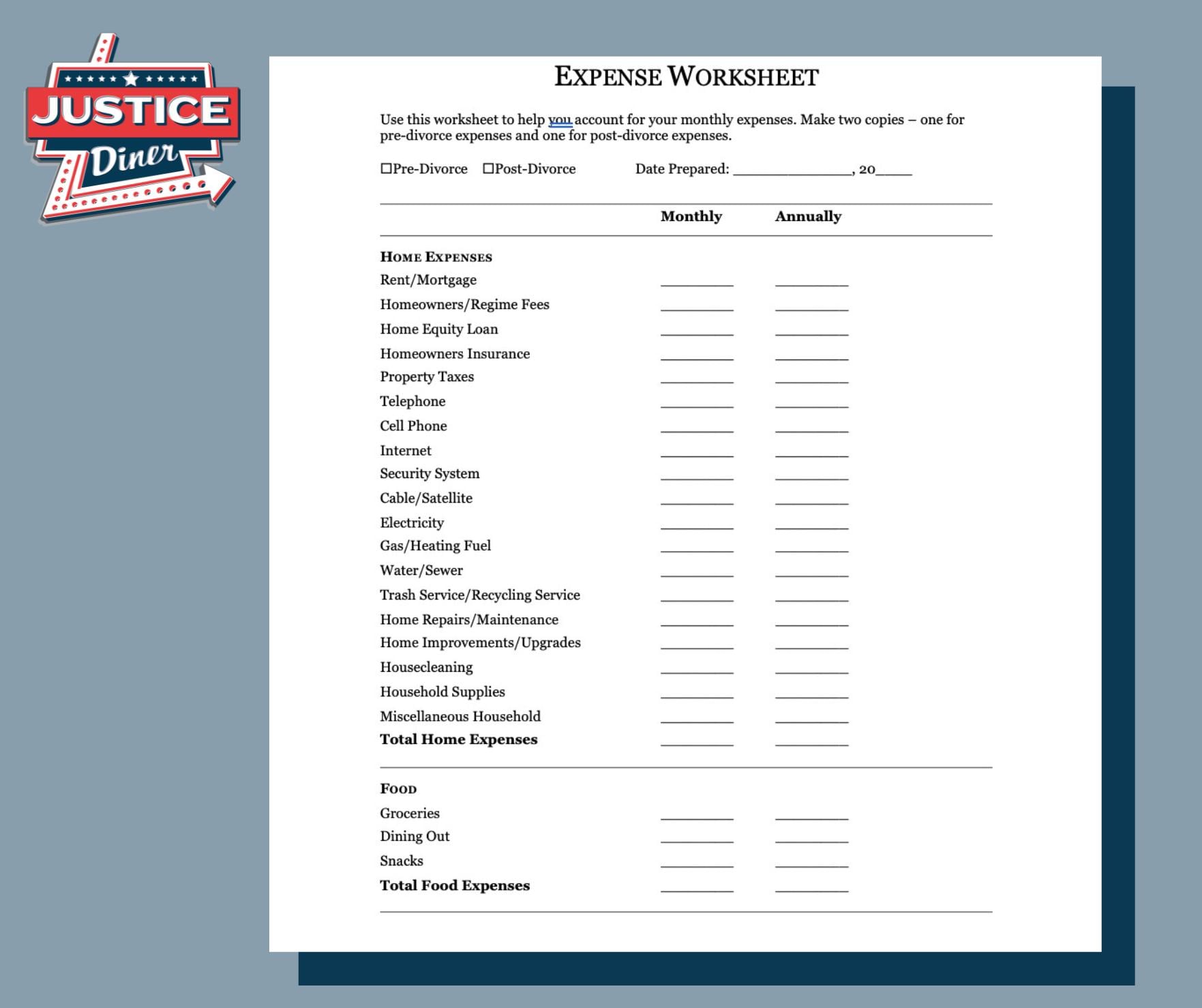 Divorce Financial Worksheets: Marital Asset & Debt Checklist (PDF) - Etsy