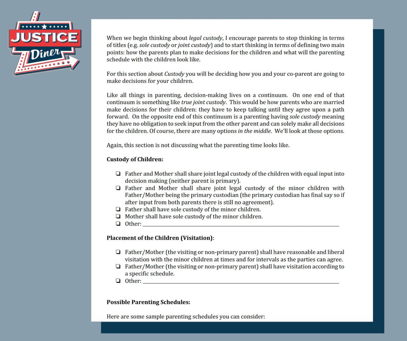 Child Custody Planner Parenting Plan - Coparenting Guide for Child ...