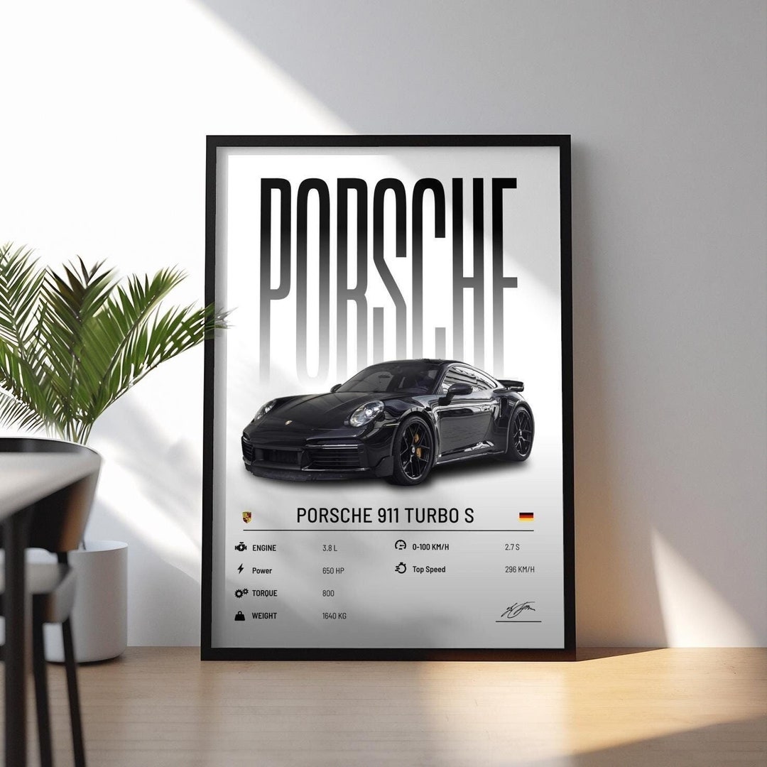 Porsche 911 TURBO S Hyper Car Poster Super Car Print Art Print Poster ...
