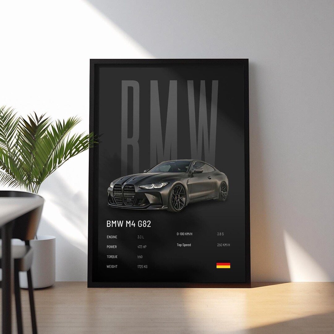 BMW M4 G82 Hyper Car Poster Super Car Print Art Print Poster Home Decor Wall Decor BMW - Etsy