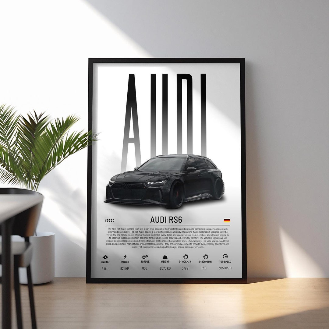 AUDI RS6 Hyper Car Poster Super Car Print Art Print Poster Home Decor ...