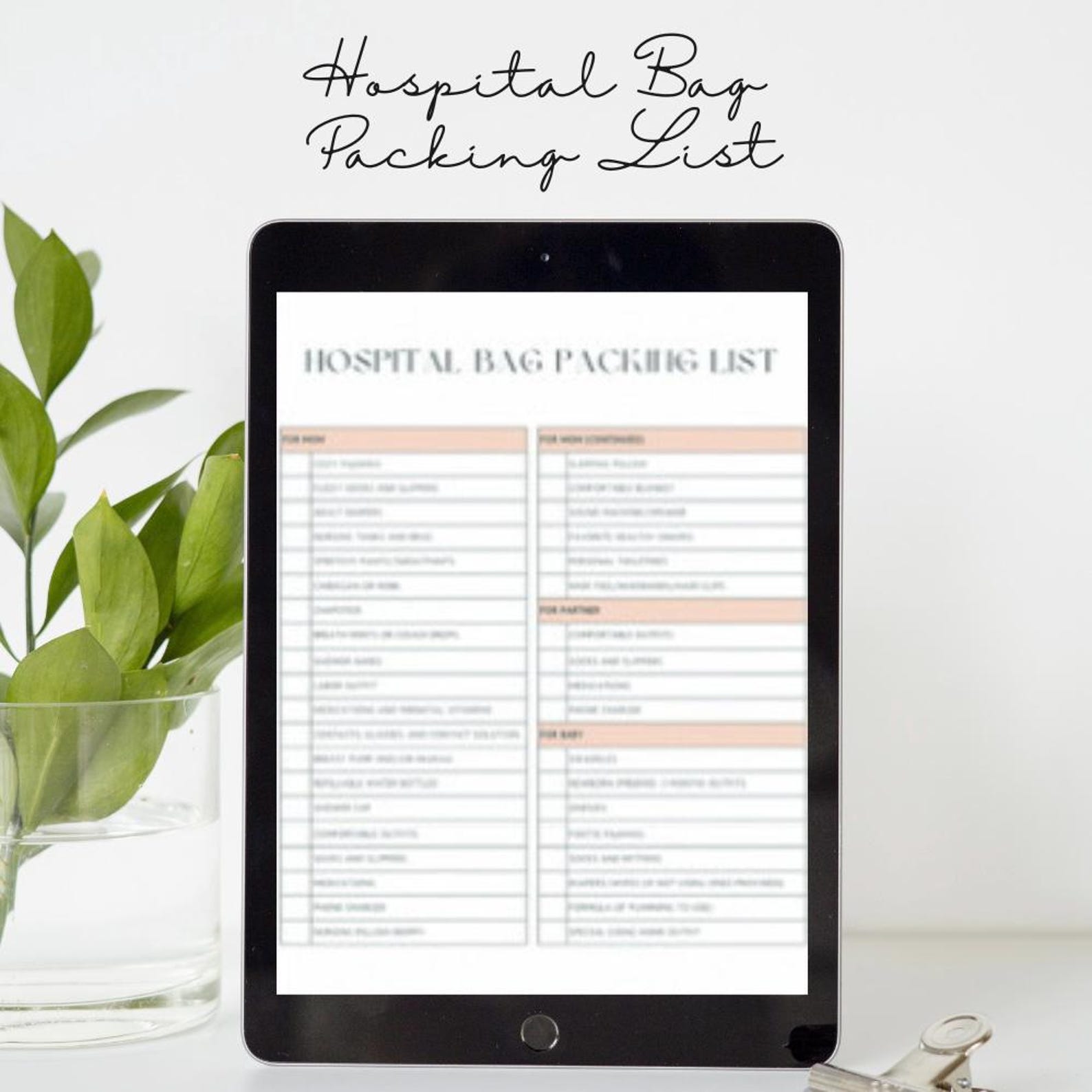 Hospital Bag Packing List - Etsy