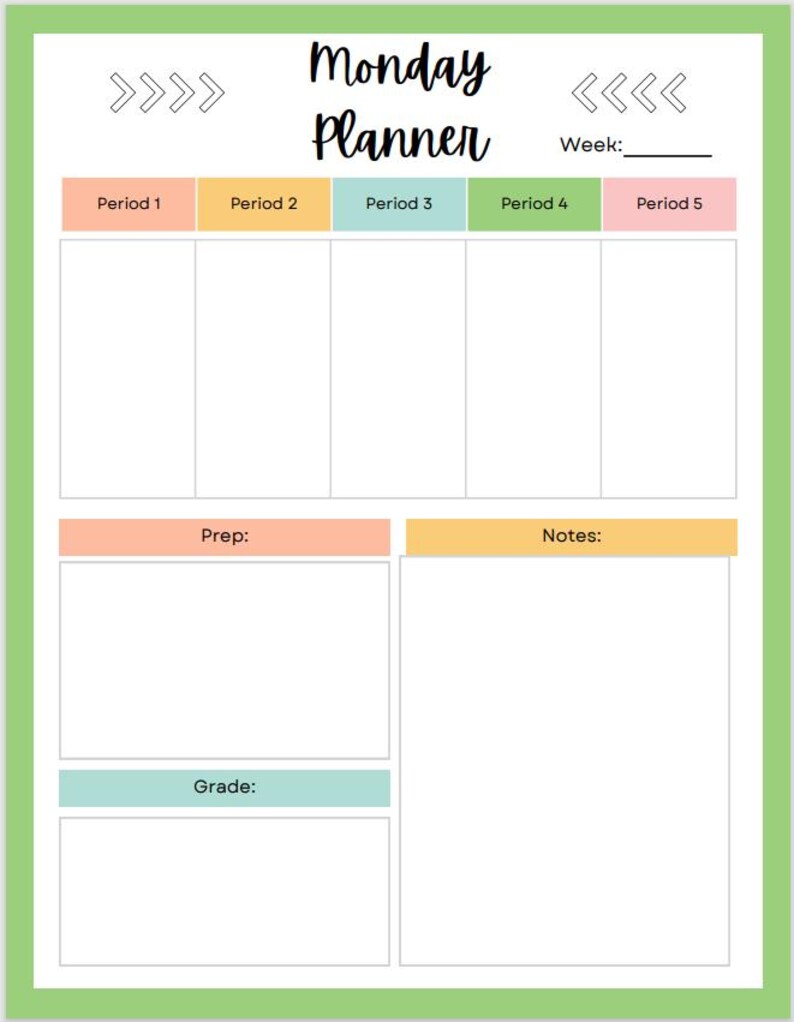 Daily Classroom Prep week Printable - Etsy